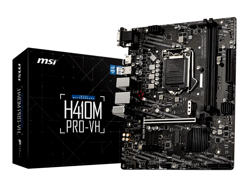 MSI H410M PRO-VH mATX Motherboard (10th Gen Intel Core, LGA 1200 Socket ...